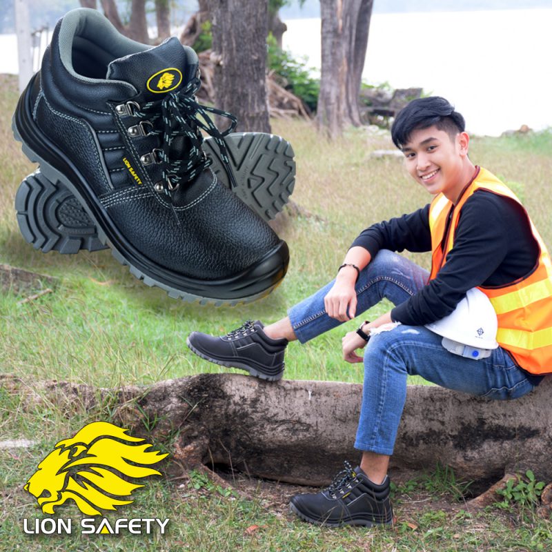 รองเท้าเซฟตี้ lion แบบหุ้มข้อ Lion Safety รุ่นมาตรฐาน หัวเหล็ก