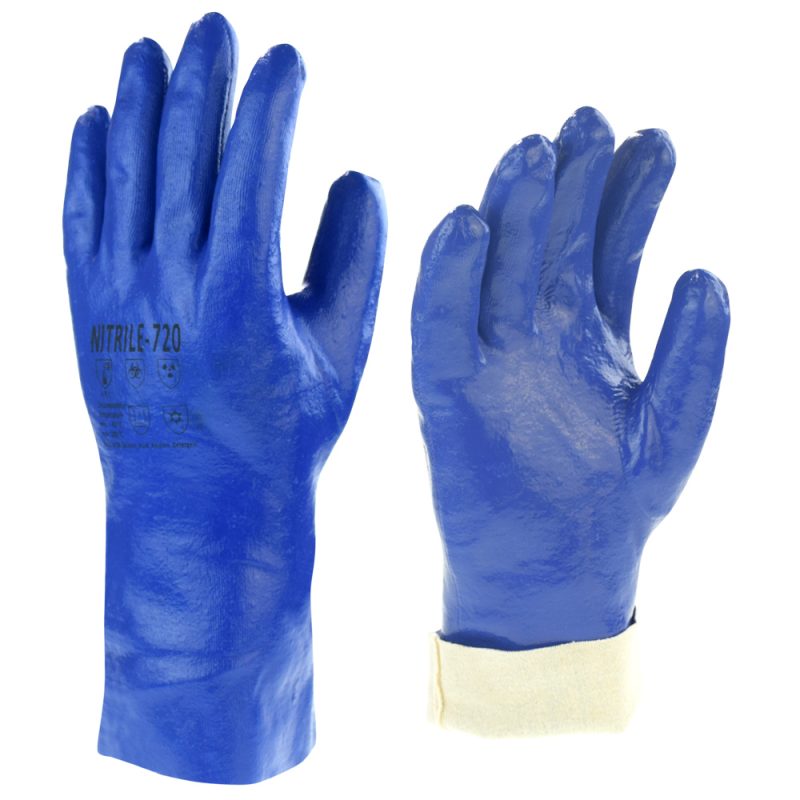 NITRILE 720 showa ถุงมือยางไนไตรล์ ป้องกันสารเคมี มีผ้าซับใน (1 คู่ ...