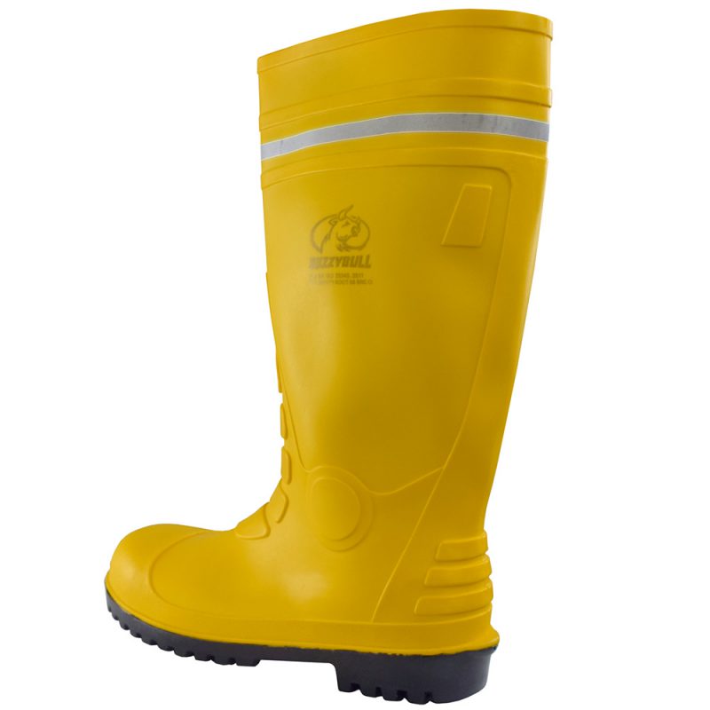 YELLOW SAFETY BOOT 38 cm รองเท้าบูทยาง หัวเหล็ก พื้นเหล็ก บนเหลืองพื้น ...