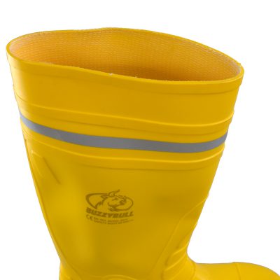 YELLOW SAFETY BOOT 38 cm รองเท้าบูทยาง หัวเหล็ก พื้นเหล็ก บนเหลืองพื้น ...